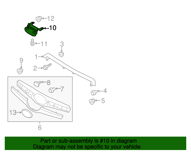 2014-2018 Subaru Forester Grille Assembly Bracket 91165SG020 | Subaru ...