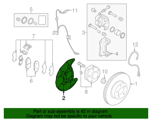 2017-2023 Subaru Brake Shield, Front [Either Side...Same Number ...