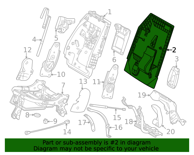 2021-2024 Toyota Sienna Seat Back 71757-08030-C0 | Toyota Parts Center