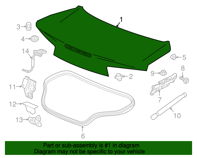 2016-2020 Chevrolet Camaro Rear Compartment Lid 84568188 ...