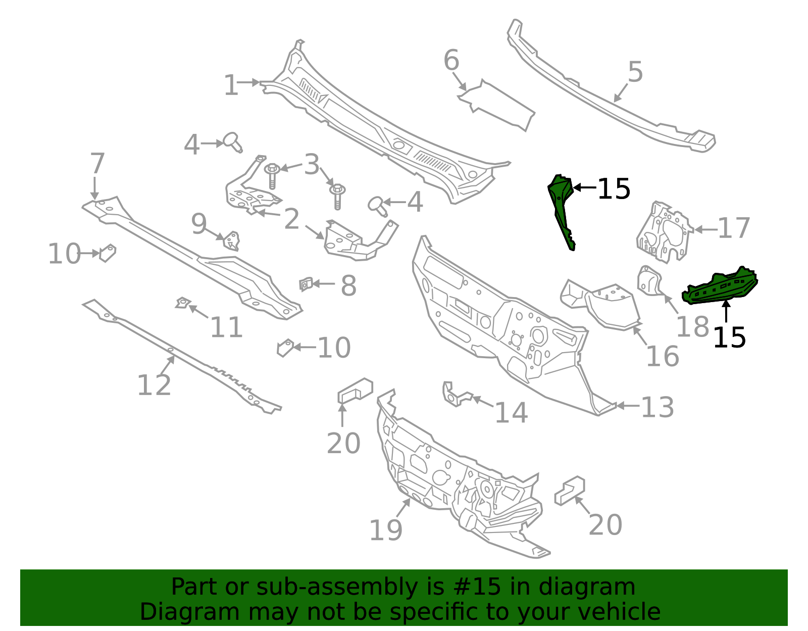 2020-2025 Ford Cowl Reinforcement LX6Z-78016A23-A | OEM Parts Online