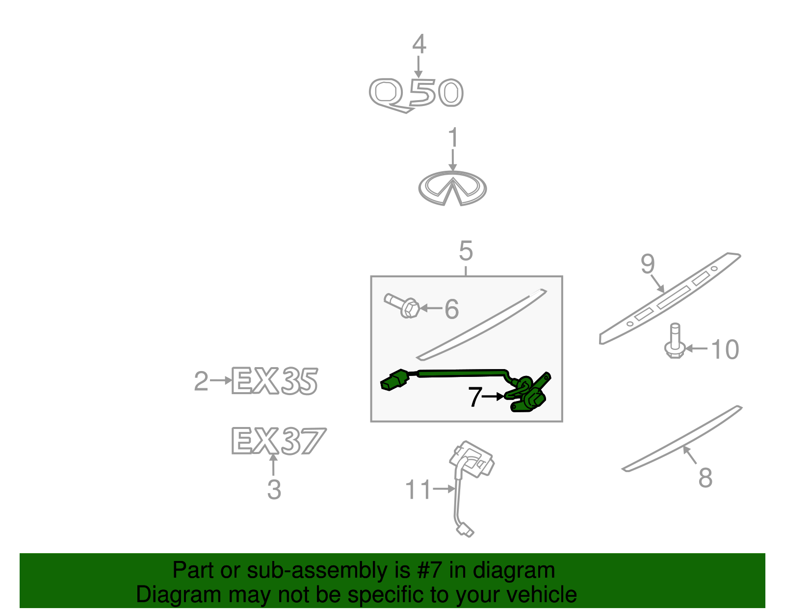 25210-1BA0A - Lift Gate Switch 2008-2017 Infiniti | INFINITI Parts ...