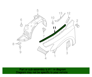2009-2014 Nissan Maxima Seal - Passenger Side (RH) 65820-9N00A ...