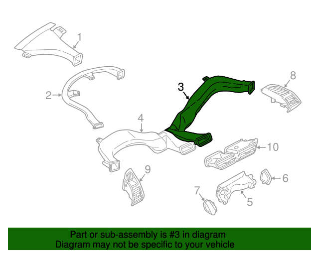 Genuine BMW 64-22-9-269-857 | Center Duct | FREE Shipping on Most ...