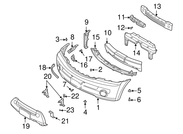 86516-3E000 - Bumper Cover Upper Bracket 2003-2006 Kia Sorento | Kia ...