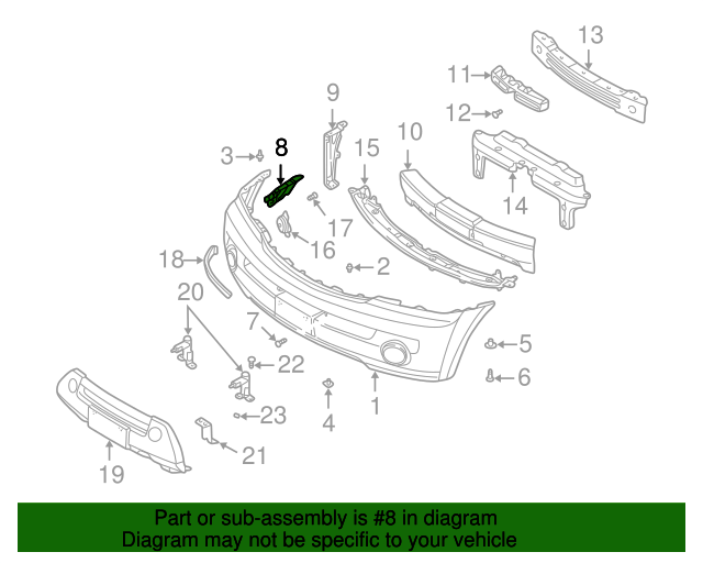 86516-3E000 - Bumper Cover Upper Bracket 2003-2006 Kia Sorento | Kia ...