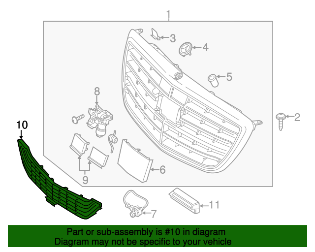 222-885-01-53 - Lower Grille 2014-2017 Mercedes-Benz S 63 AMG ...