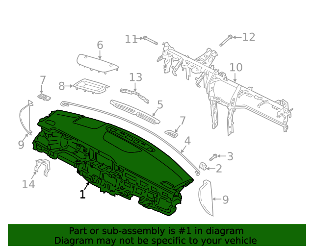 84710-S8BA0-NNB - Dashboard Panel 2023-2024 Hyundai Palisade ...