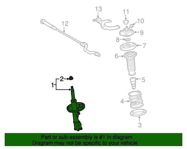 48510-09T70 - Strut 2009-2010 Toyota Corolla | Fred Haas Toyota Parts