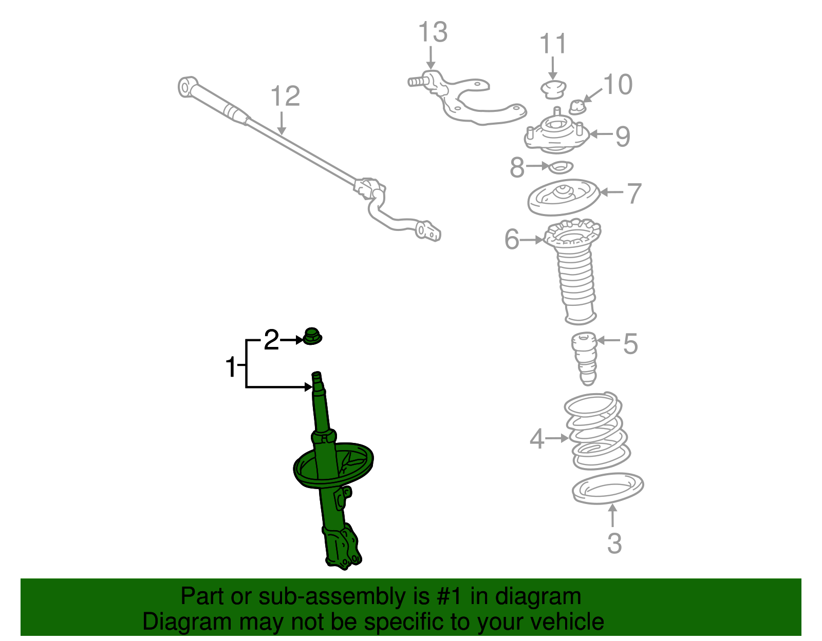 2012-2013 Toyota Corolla Strut 48510-09A71 | OEM Parts Online