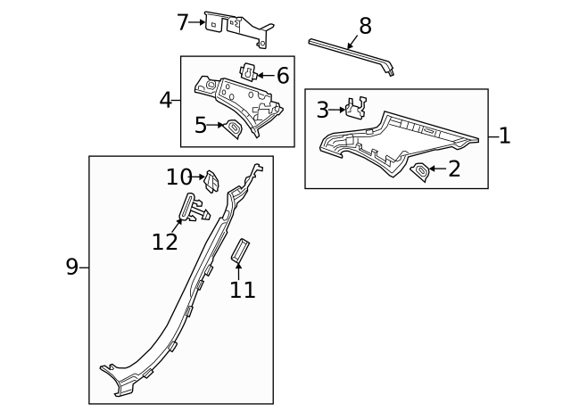 222-690-70-00-1C34 - Upper Quarter Trim 2018-2020 Mercedes-Benz ...