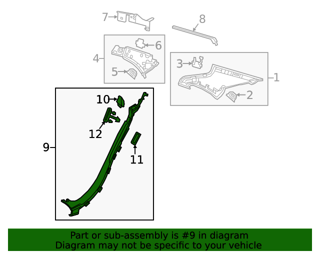222-690-02-01-8T24 - Interior Quarter Panel Trim Panel 2014-2020 ...