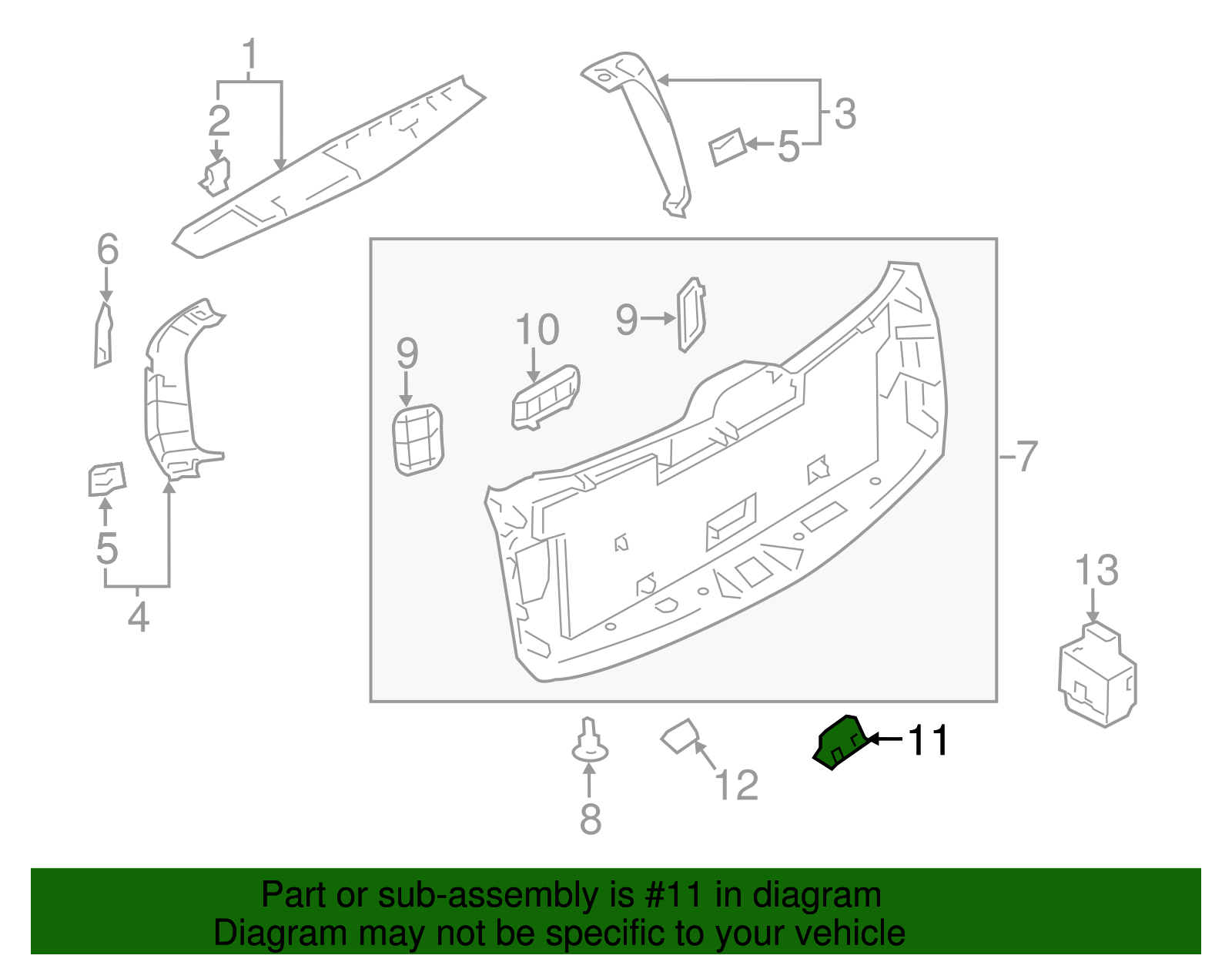 2013-2024 Nissan Lift-Gate Pull Handle 90940-1LA0B | My Nissan Part