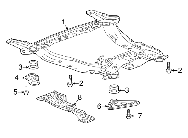 23409018 - Front Suspension Cradle Mount 2016-2024 GM | AutoNationParts.com