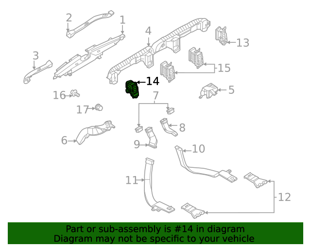 Genuine OEM Ford Part - Vent Louver M2DZ-19893-AE | Genuine OEM Ford ...