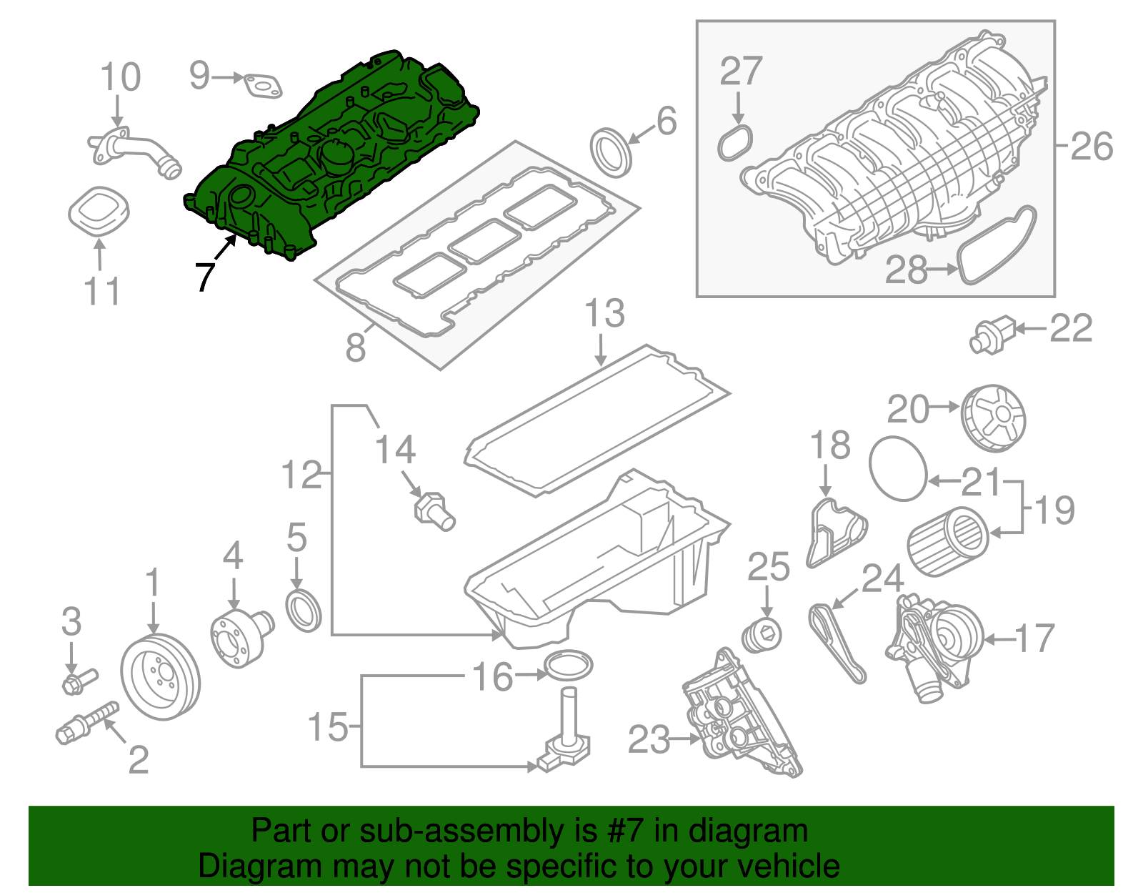 11127846359 - 2015-2021 BMW Valve Cover (11-12-7-846-359) | BMW of ...
