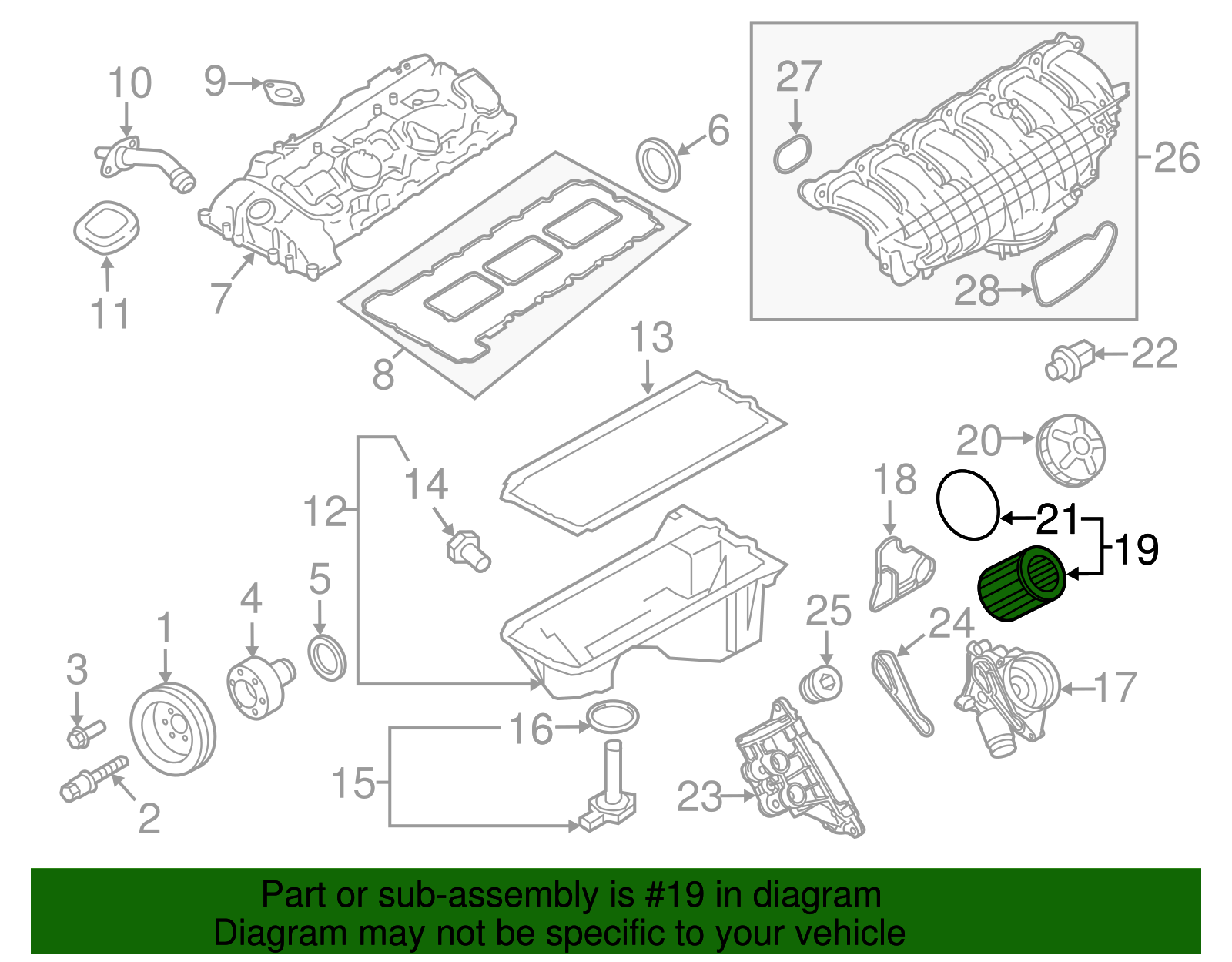 11427854445 - 2015-2021 BMW Oil Filter (11-42-7-854-445) | BMW of South ...