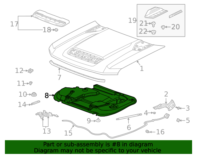 2020-2024 Chevrolet Hood Insulator 84182769 GM | GMPartsDirect.com