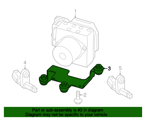 2015-2018 Volkswagen ABS Modulator Bracket 5N0-614-235-C | QuirkParts