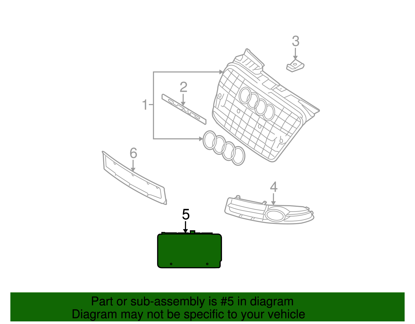 2005-2009 Audi License Frame 8E0-807-285-BM-1QP | OEM Parts Online