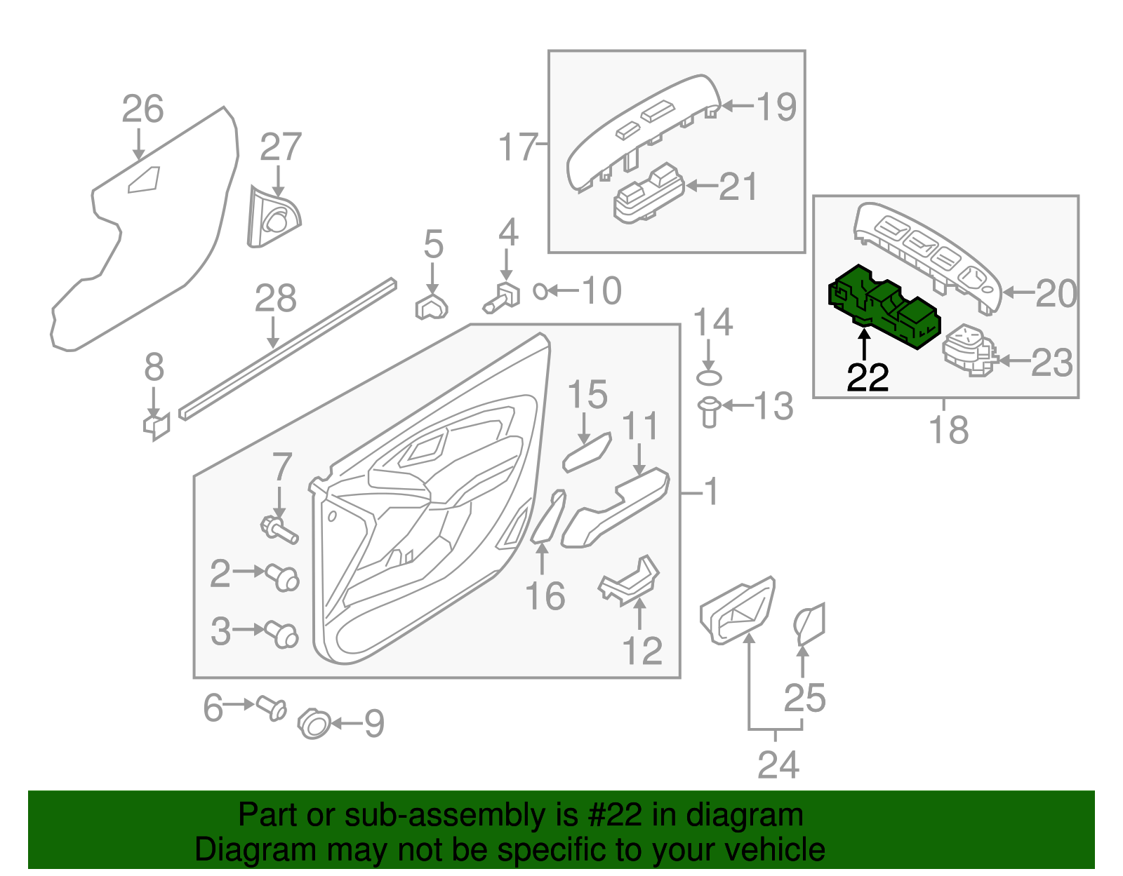 Genuine Window Switch for 2010-2015 Hyundai Tucson | Part# 93571-2S000 ...