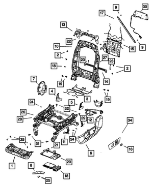 2009-2024 Mopar Seat Adjuster 68157562AC | Mopar eStore