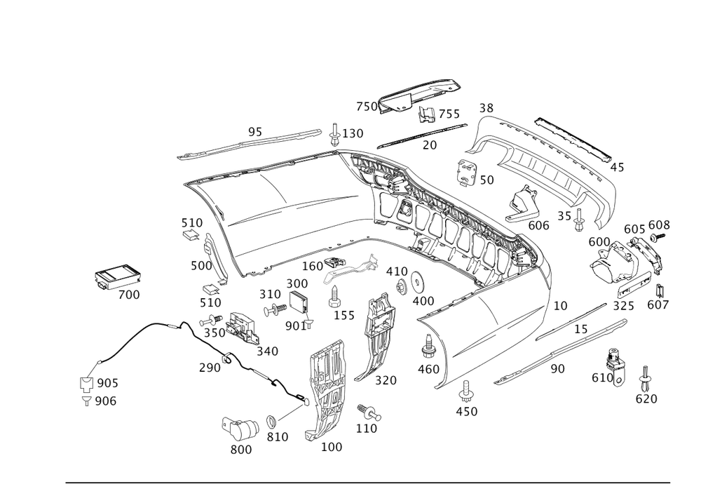 221-490-36-27 - Tailpipe Trim 1954-2020 Mercedes-Benz | Mercedes-Benz ...