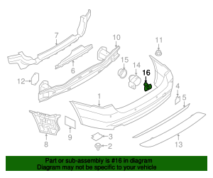 Genuine BMW 51-12-7-312-753 | Park Sensor Holder | FREE Shipping on ...