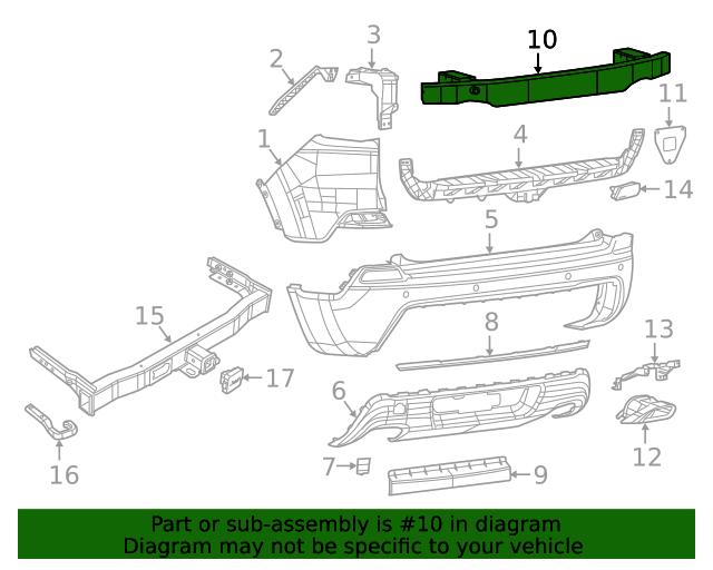 2019-2020 Jeep Cherokee Impact Bar 68285660AA | TascaParts.com