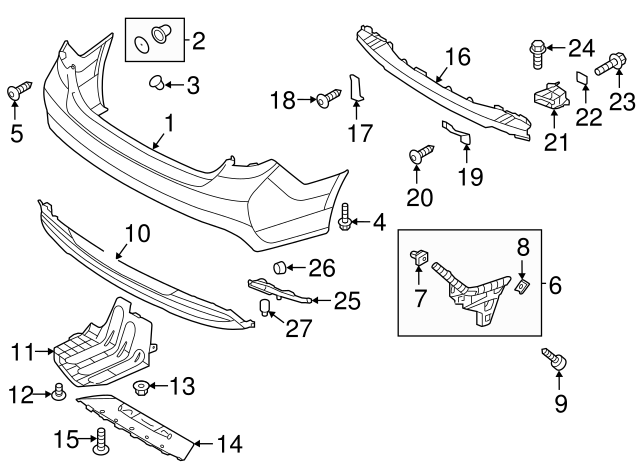 2016-2019 Hyundai Sonata Bumper Impact Bar Bracket 86642-E6200 | QuirkParts