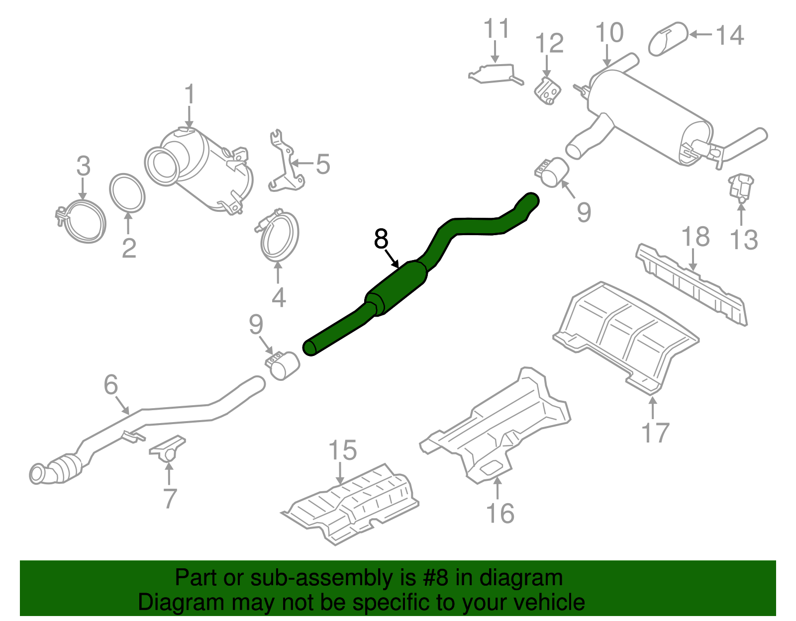18-30-7-643-375 - Center Muffler 2014-2016 BMW | AutoNation Parts