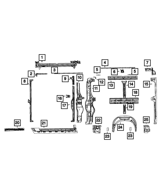 2014-2023 Ram D Pillar Upper Reinforcement, Right 68167613AA | Mopar ...