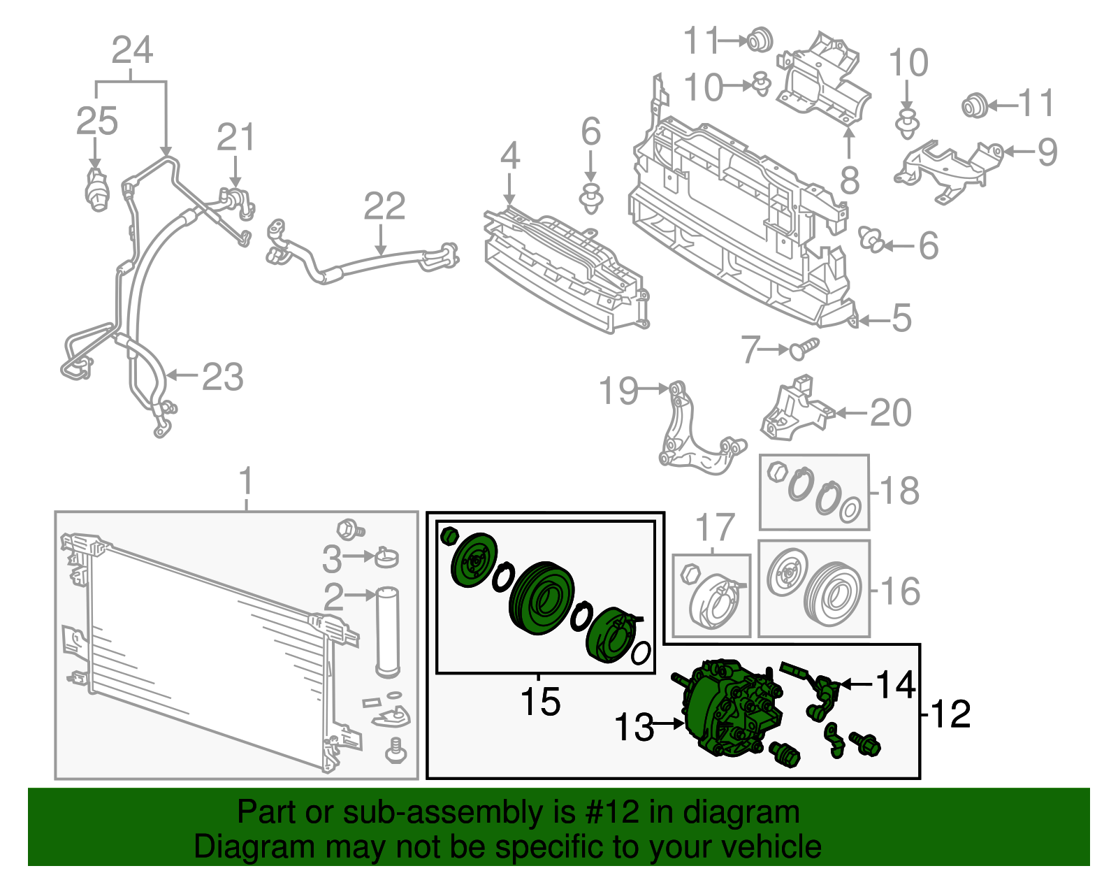 7813A978 - A/C Compressor 2015-2020 Mitsubishi Outlander | Mitsubishi ...