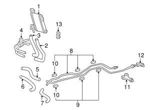 2000-2007 Toyota Automatic Transmission Oil Cooler Tube 32907-34040 ...