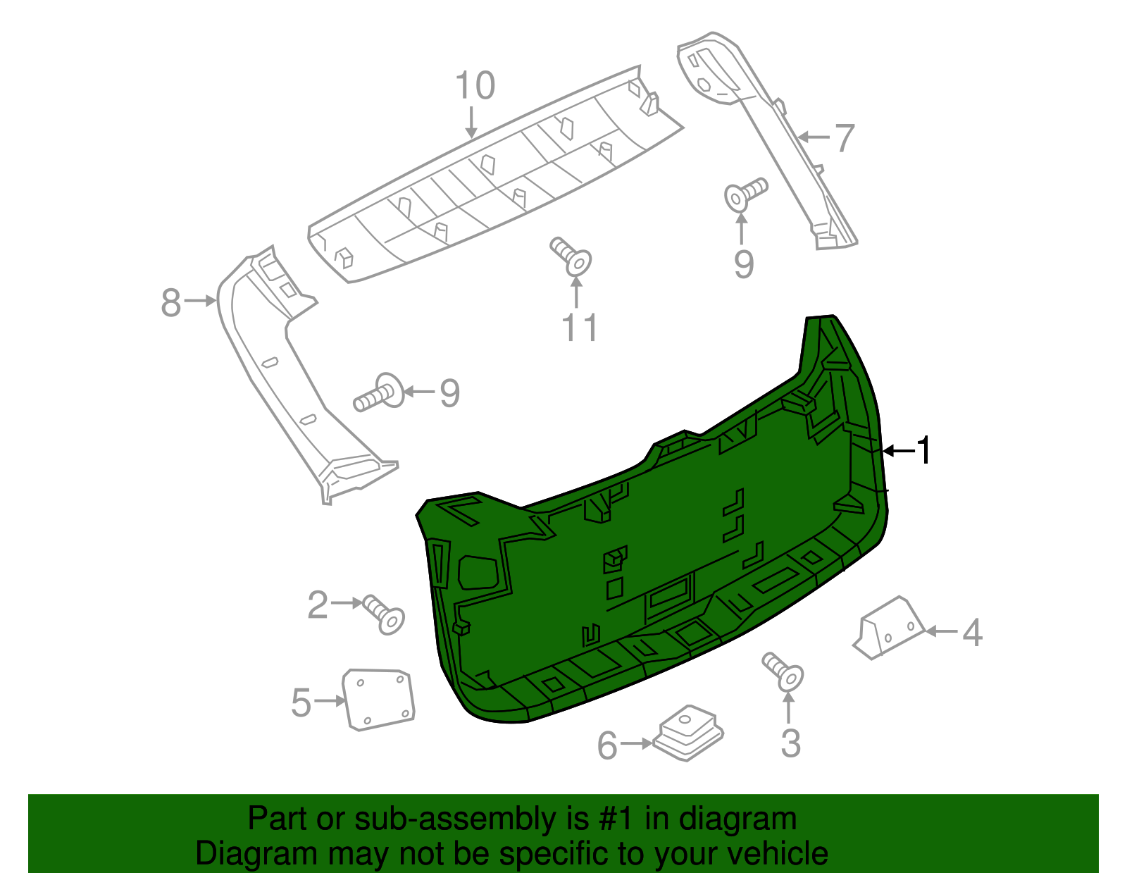 2015-2023 Nissan Murano Lower Gate Trim 90900-5AA2A | Nissan Parts Central