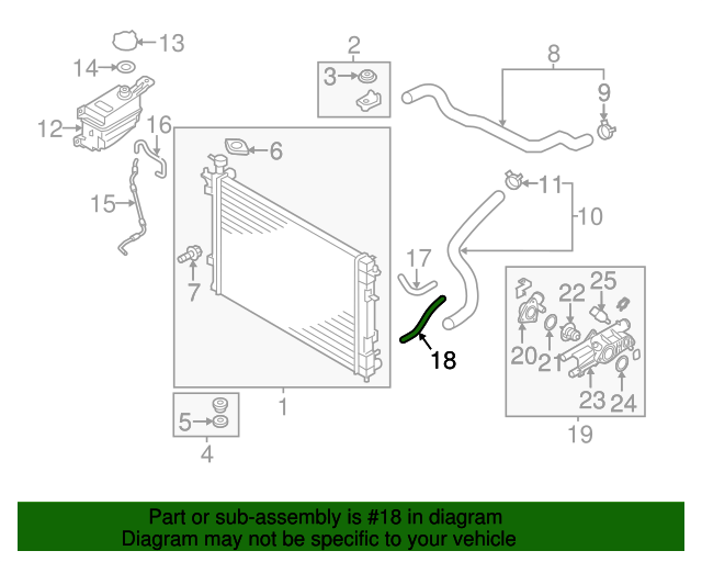 25468-2G201 - Engine Coolant Hose 2010-2016 Kia | Kia.Parts Store