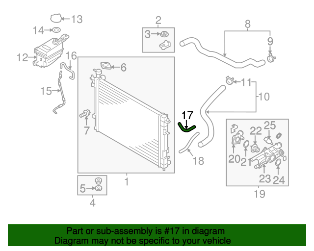 25469-2G201 - Engine Coolant Hose 2010-2016 Kia | Kia.Parts Store