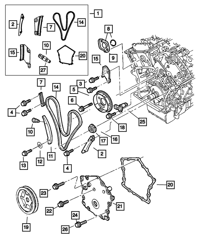 2007 Chrysler Sebring Timing Chain Guide 4892353AA | Mopar eStore