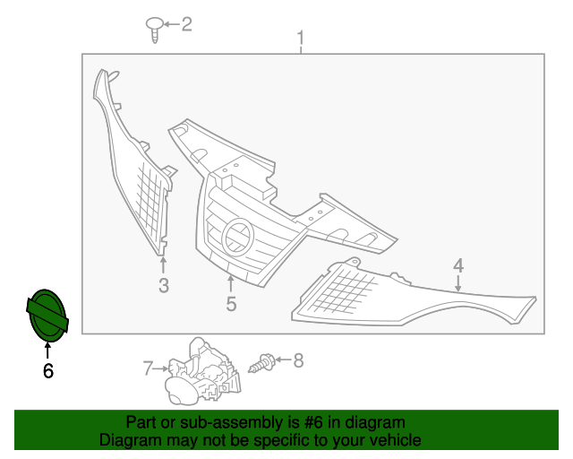 62890-1KA0A - Grille Emblem 2011-2019 Nissan | Nissan Parts ...