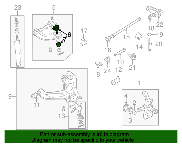 MB860830 - Upper Ball Joint 1992-2004 Mitsubishi | Mitsubishi Direct Parts