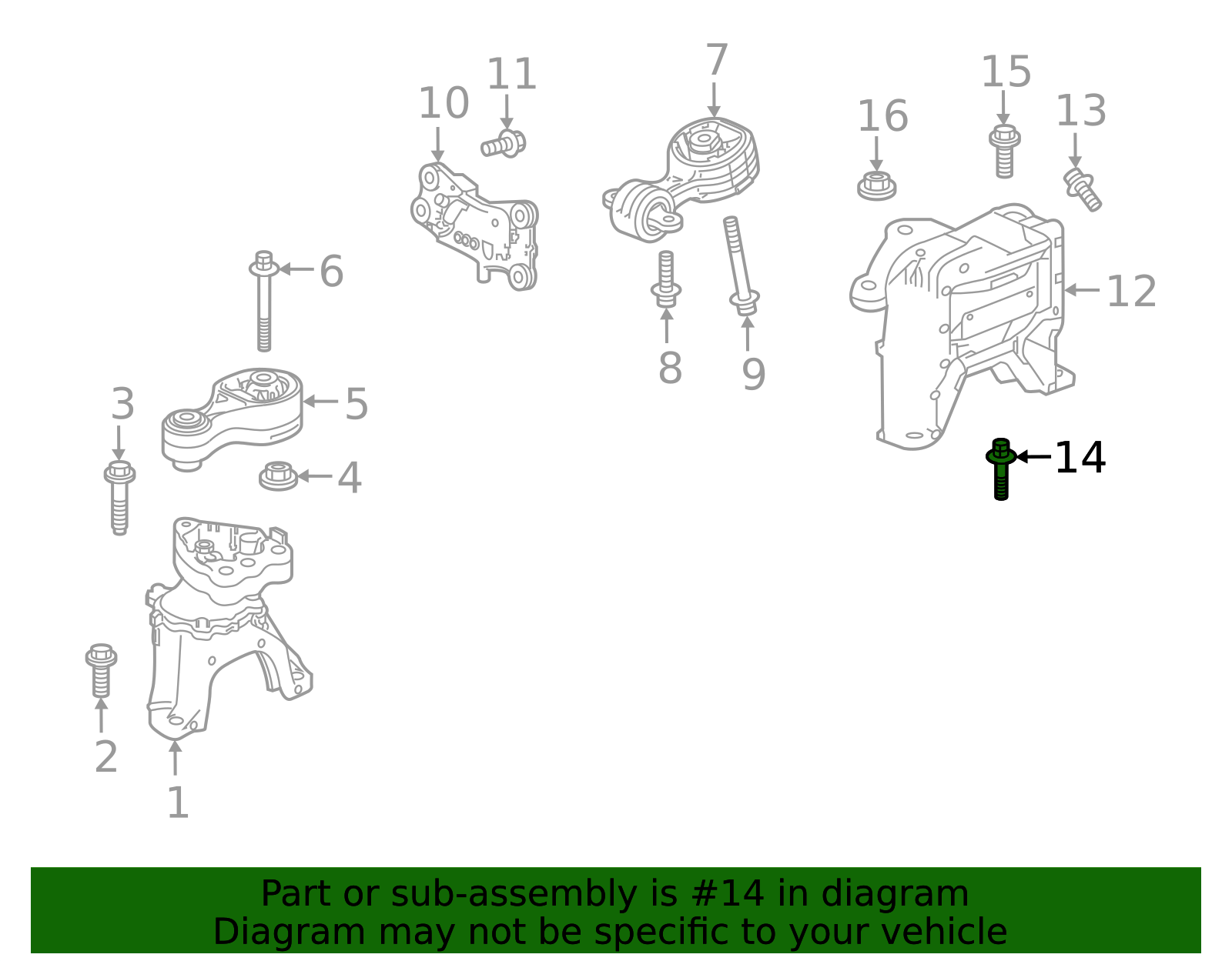 90164-TVA-A02 - 2021-2022 Honda Accord - Trans Mount Bolt | Genuine ...