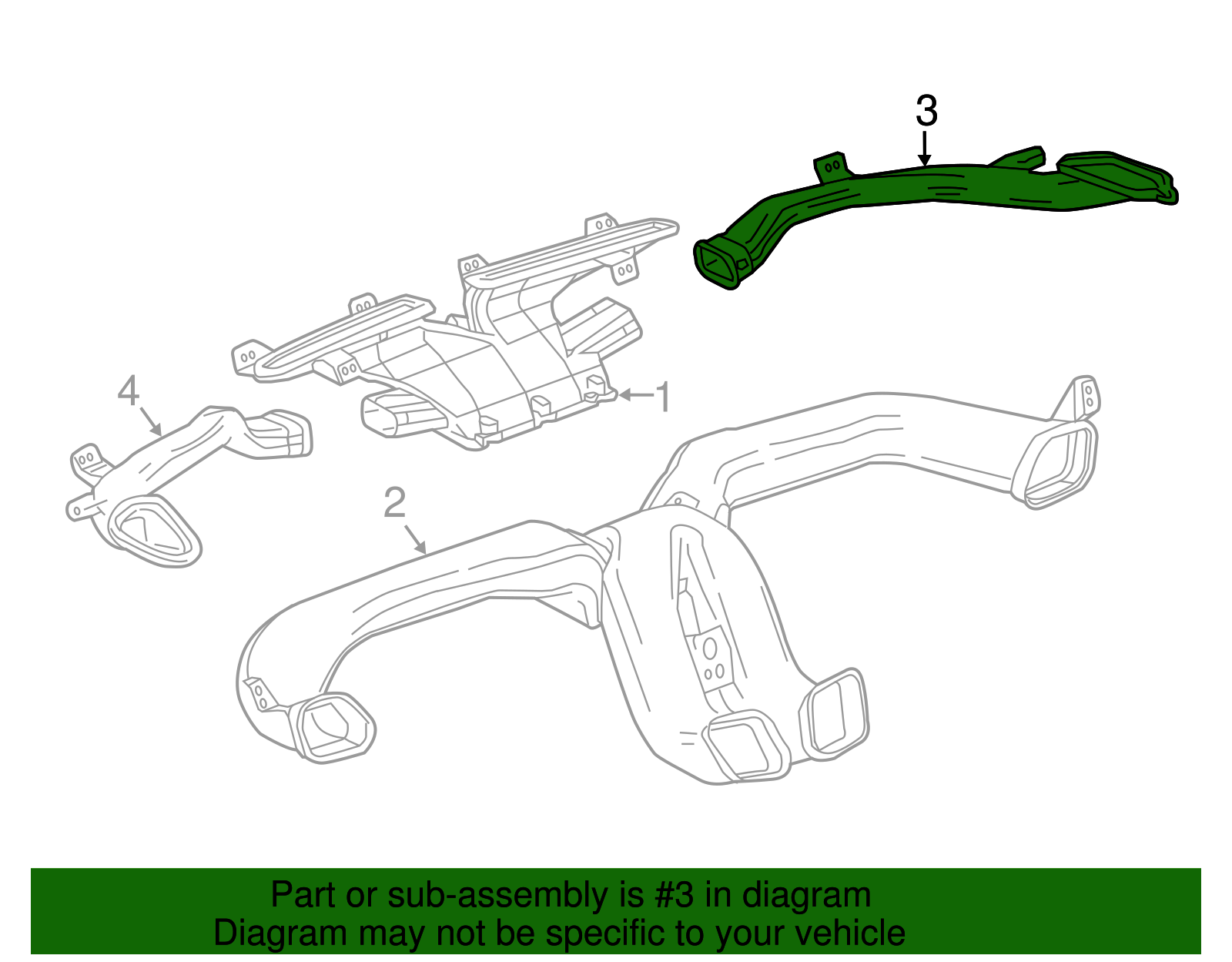 2016-2022 Chevrolet Spark Passenger Side Window Defogger Outlet Duct ...