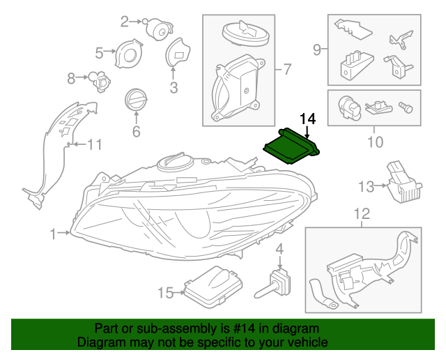 2014-2016 BMW Headlight ballast moldule, xenon light 63-11-7-355-073 ...