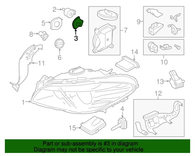 63117343915 - 2014-2019 BMW Control Module Cap (63-11-7-343-915) | BMW ...
