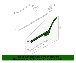 87733-Q5010 - Upper Molding 2021-2025 Kia Seltos | Kia.Parts Store