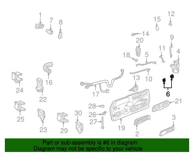 1985-2007 GM Door Handle Rod Guide 15053341 | GM Parts Online
