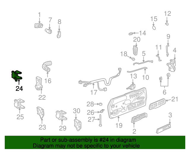 1988-2000 GM Driver Side Front Body Side Upper Door Hinge Kit with ...