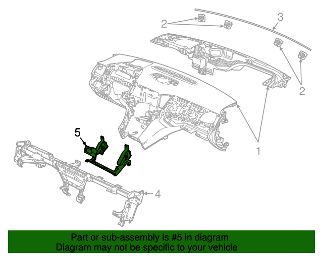 2014-2017 Chevrolet SS Driver Side Instrument Panel Lower Airbag ...