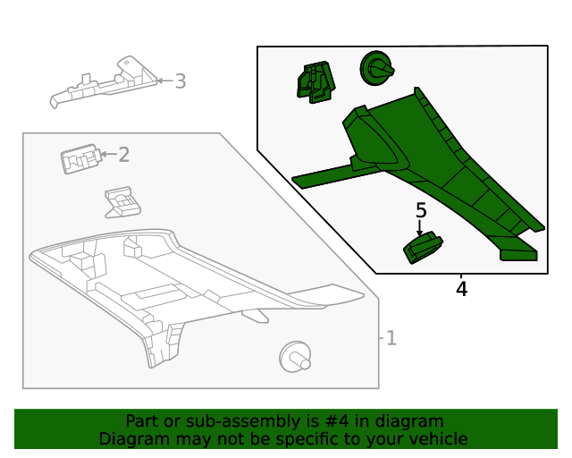 167-690-20-08-9051 - Rear Pillar Trim 2020-2023 Mercedes-Benz ...