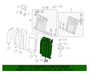 2020-2024 Audi Seat Back Cushion Cover 8W0-885-805-BA-PRA | AutoNation ...
